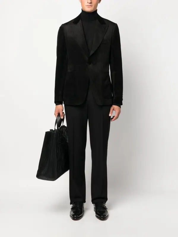LARDINI Brooch-detail Single-breasted Blazer