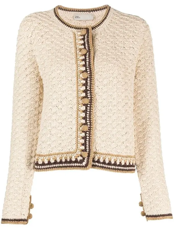 Tory Burch Round-neck Cardigan - Neutrals