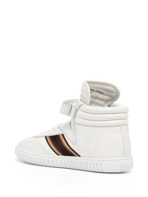 Bally Side-stripe Leather High-top Sneakers - White