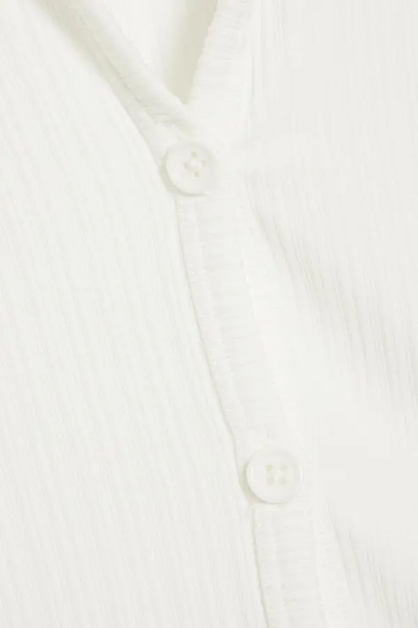 Helmut Lang Cutout Ribbedknit Polo Shirt