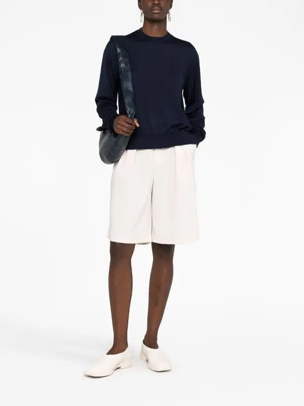 JIL SANDER Ribbed Crew Neck Jumper - Blue