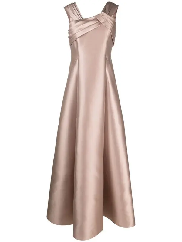 Alberta Ferretti Off-shoulder Satin Gown