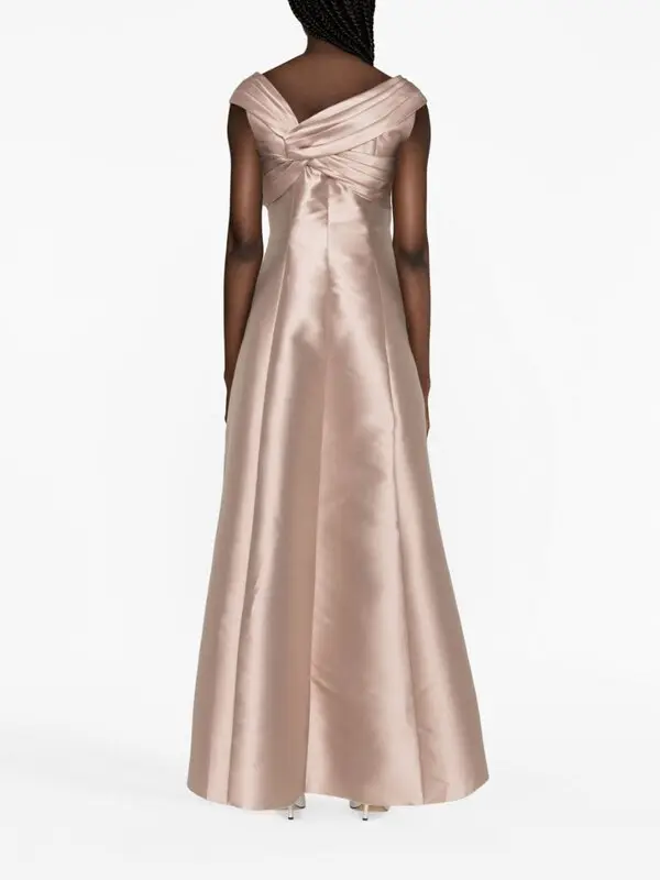 Alberta Ferretti Off-shoulder Satin Gown