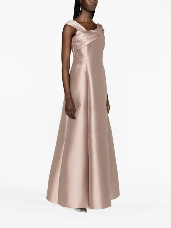 Alberta Ferretti Off-shoulder Satin Gown