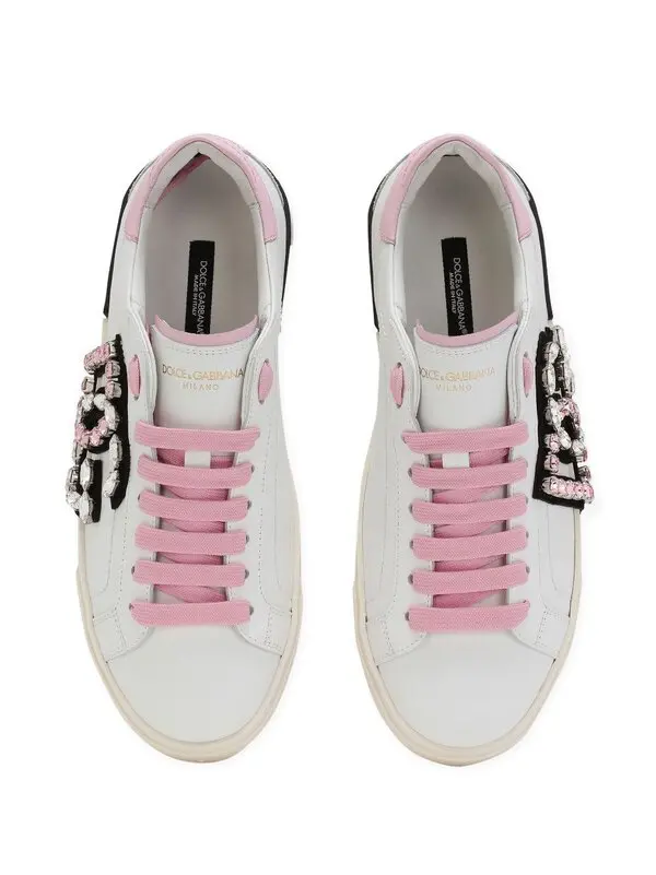 Dolce & Gabbana Portofino Rhinestone-logo Sneakers