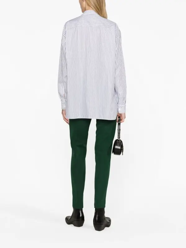 ERMANNO FIRENZE Floral-embroidered Striped Shirt
