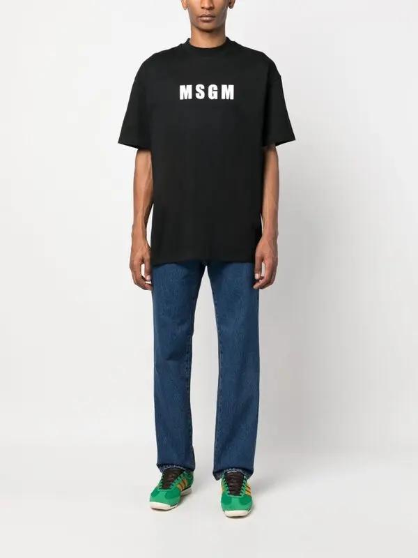 MSGM Logo-print Cotton T-shirt - Black