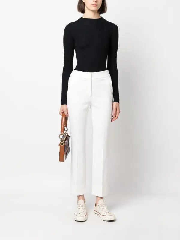 Peserico High-waist Straight-leg Trousers - White