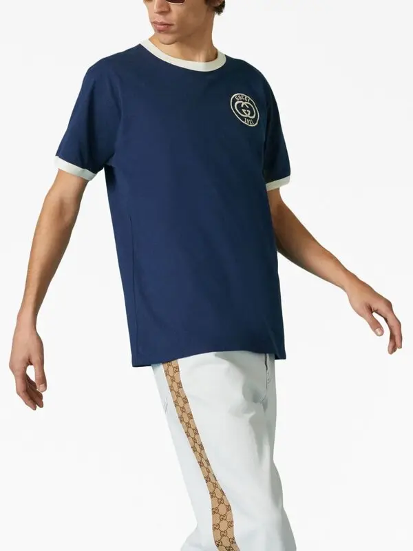 Gucci Interlocking G Logo-embroidered Cotton T-shirt