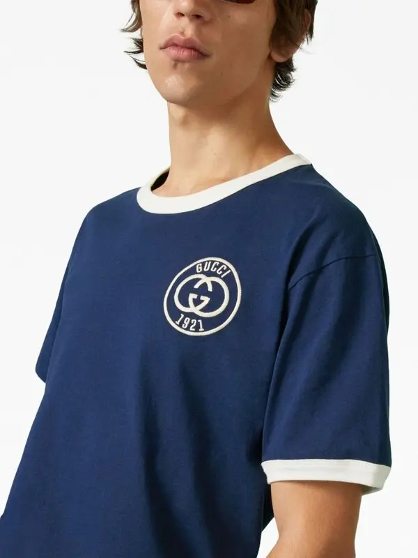 Gucci Interlocking G Logo-embroidered Cotton T-shirt