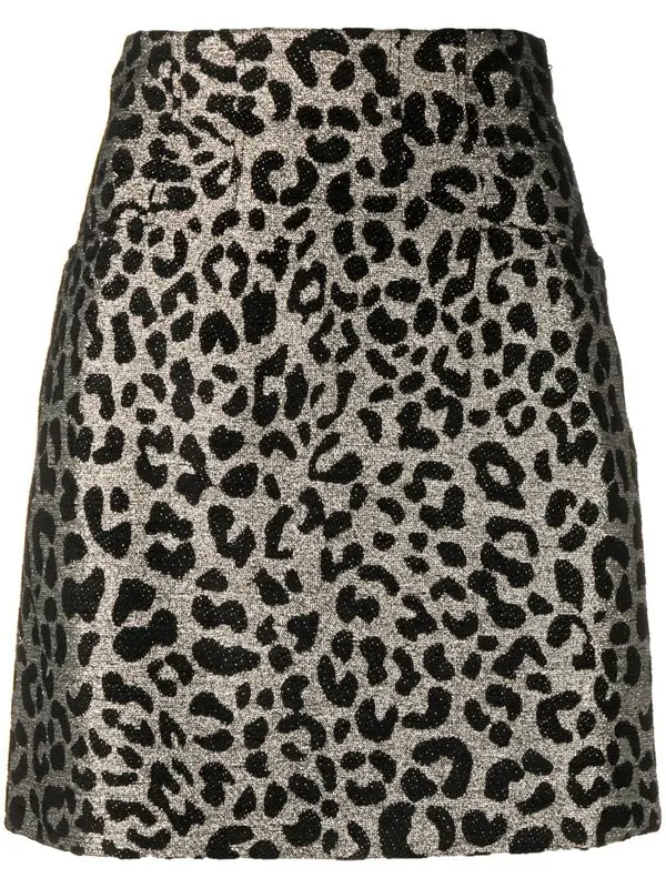GENNY Leopard-print Mini Skirt