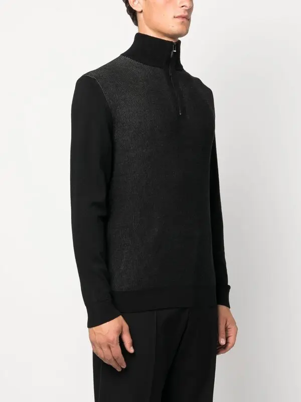 BOSS Ribbed Half-zip Jumper