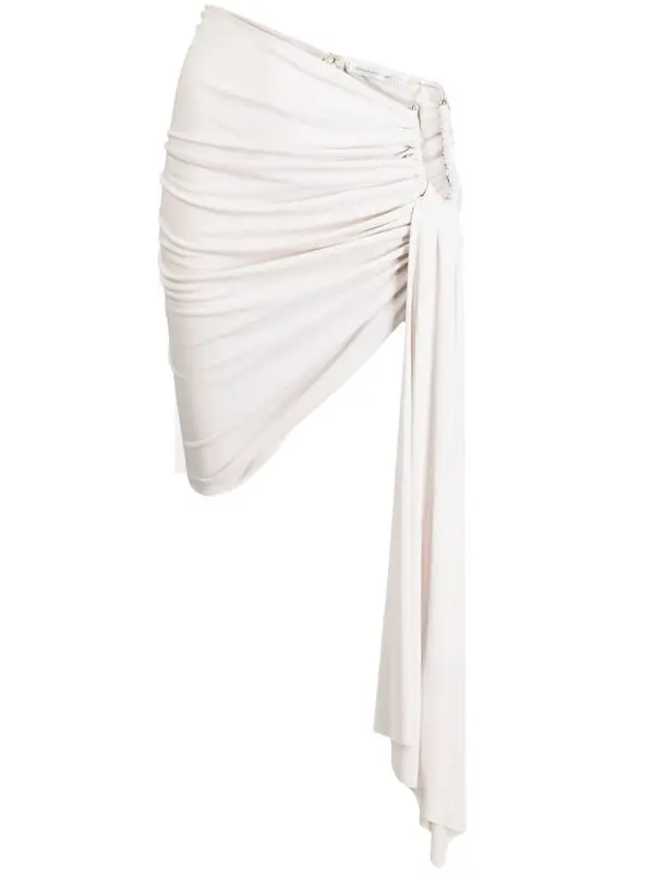 Christopher Esber Arced Palm Draped Mini Skirt - Neutrals