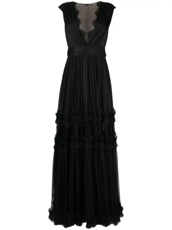 ANA RADU Sleeveless Ruched Maxi Dress