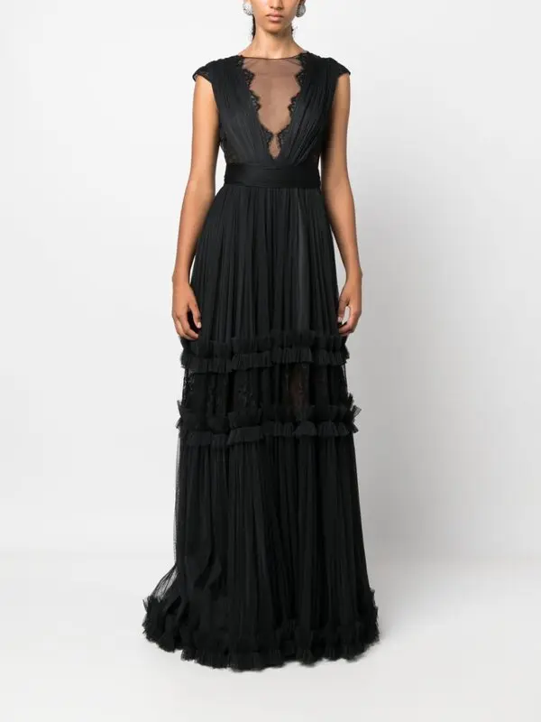 ANA RADU Sleeveless Ruched Maxi Dress