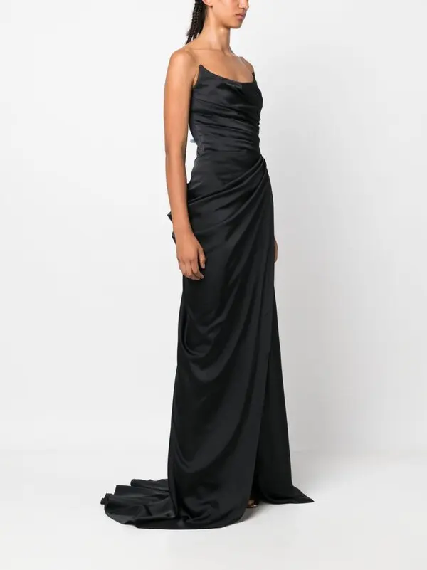 ANA RADU Ruched Corset-style Strapless Gown