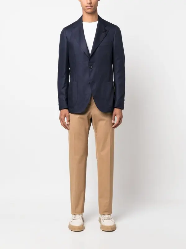 LARDINI Brooch-detail Single-breasted Blazer