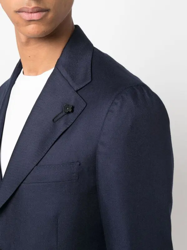 LARDINI Brooch-detail Single-breasted Blazer