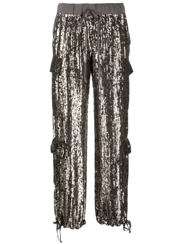 P.a.r.o.s.h Gamma Sequin-embellished Trousers - Grey