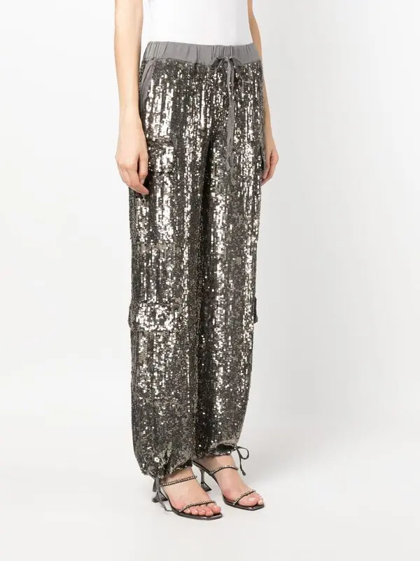 P.a.r.o.s.h Gamma Sequin-embellished Trousers - Grey