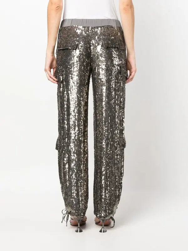 P.a.r.o.s.h Gamma Sequin-embellished Trousers - Grey