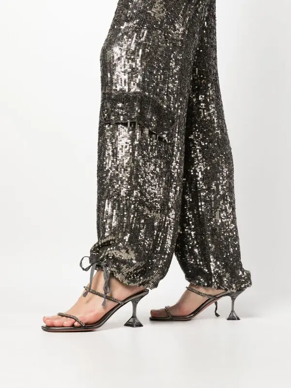 P.a.r.o.s.h Gamma Sequin-embellished Trousers - Grey