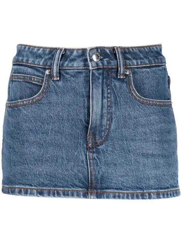 Alexander Wang Mid-rise Denim Skort - Blue
