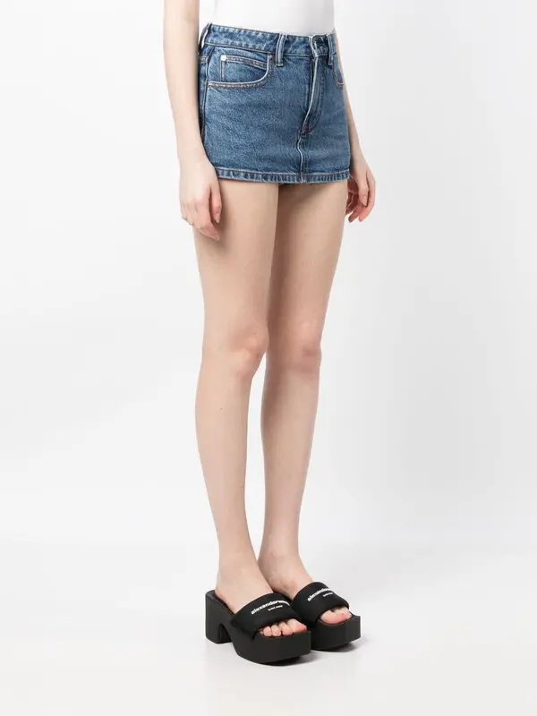 Alexander Wang Mid-rise Denim Skort - Blue