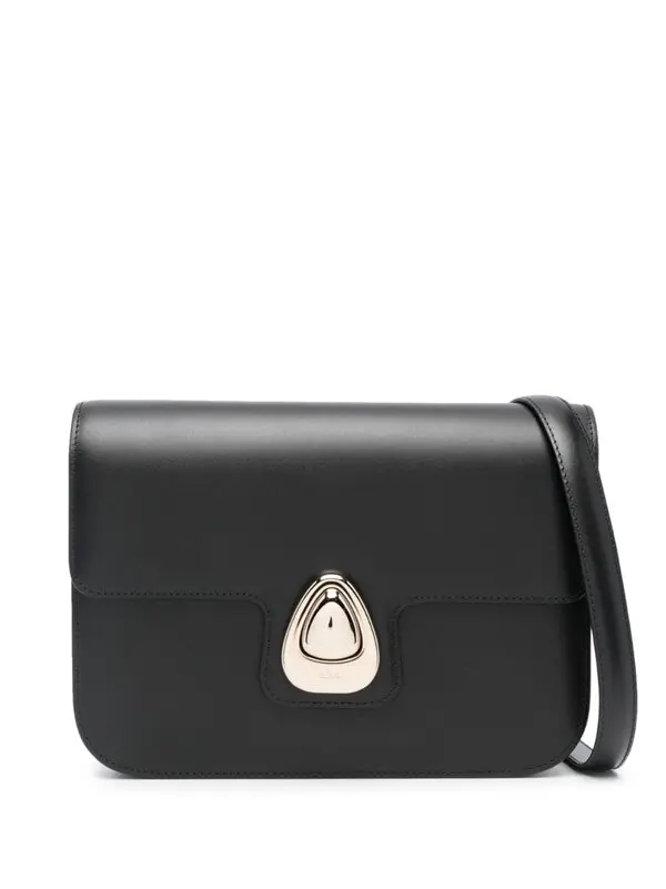 A.p.c. Astra Leather Shoulder Bag - Black