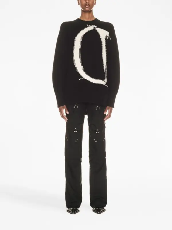 Off-White Maxi Logo-intarsia Jumper - Black