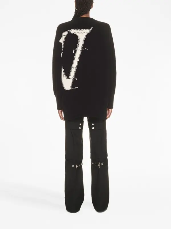 Off-White Maxi Logo-intarsia Jumper - Black