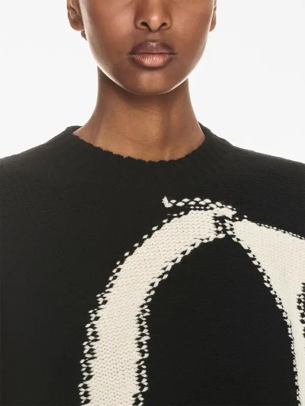 Off-White Maxi Logo-intarsia Jumper - Black