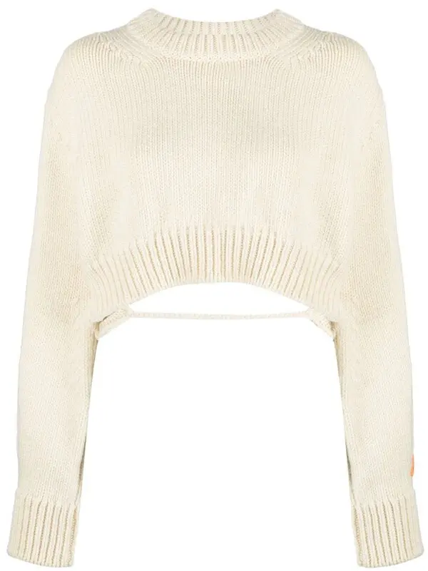 Heron Preston Open-back Cropped Wool Jumper
