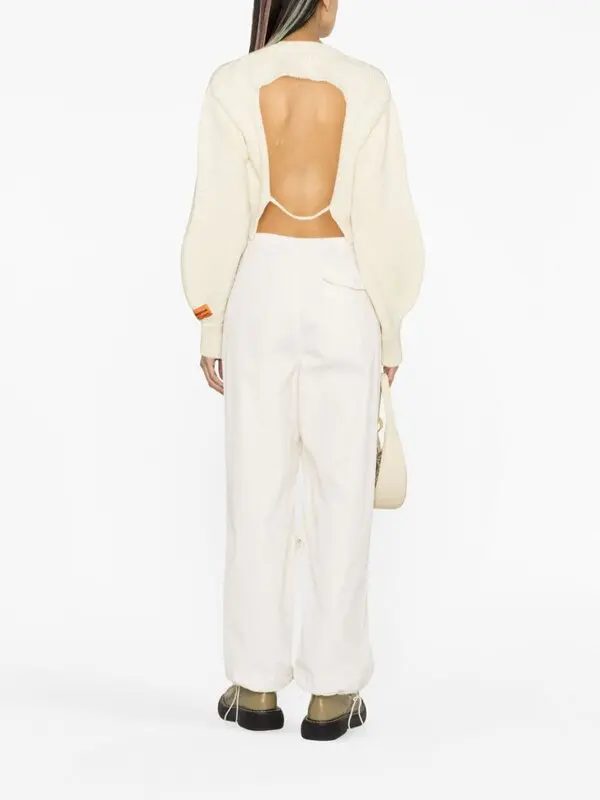 Heron Preston Open-back Cropped Wool Jumper