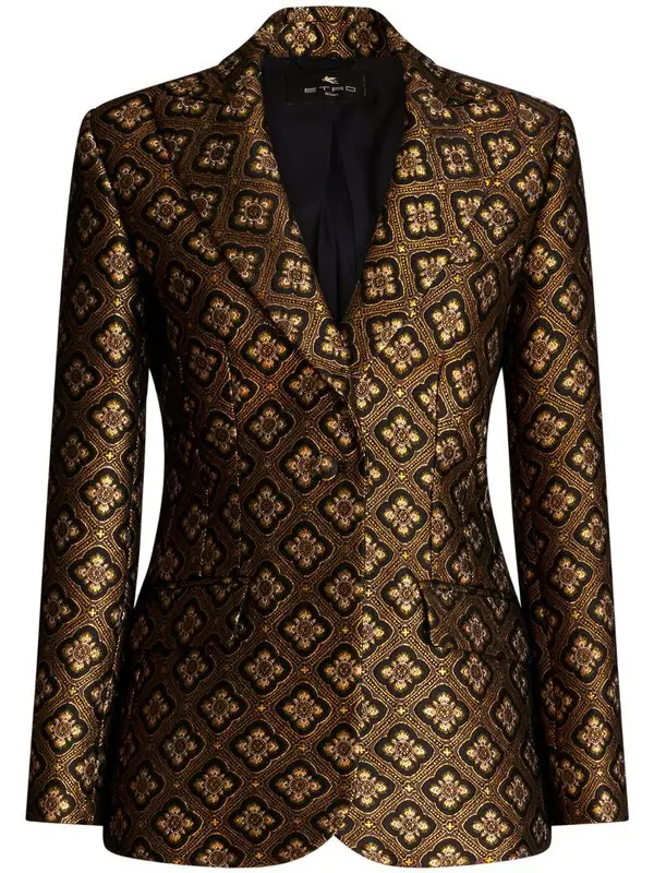 Etro Geometric-pattern Jacquard Blazer