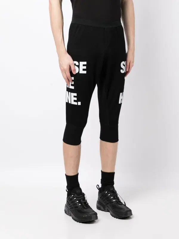 NILØS Slogan-print Drop-crotch Shorts
