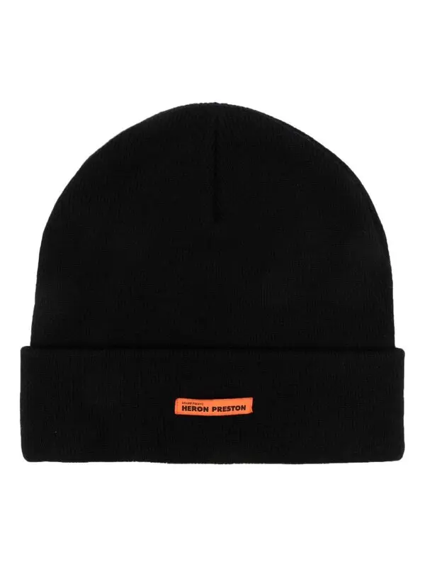 Heron Preston Logo-tag Wool Beanie - Black