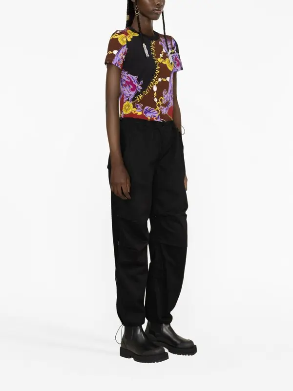 Versace Baroque-print Cotton T-shirt - Red