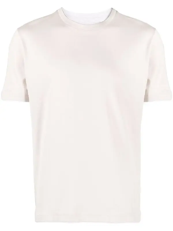 Eleventy Crew-neck Cotton T-shirt - Neutrals