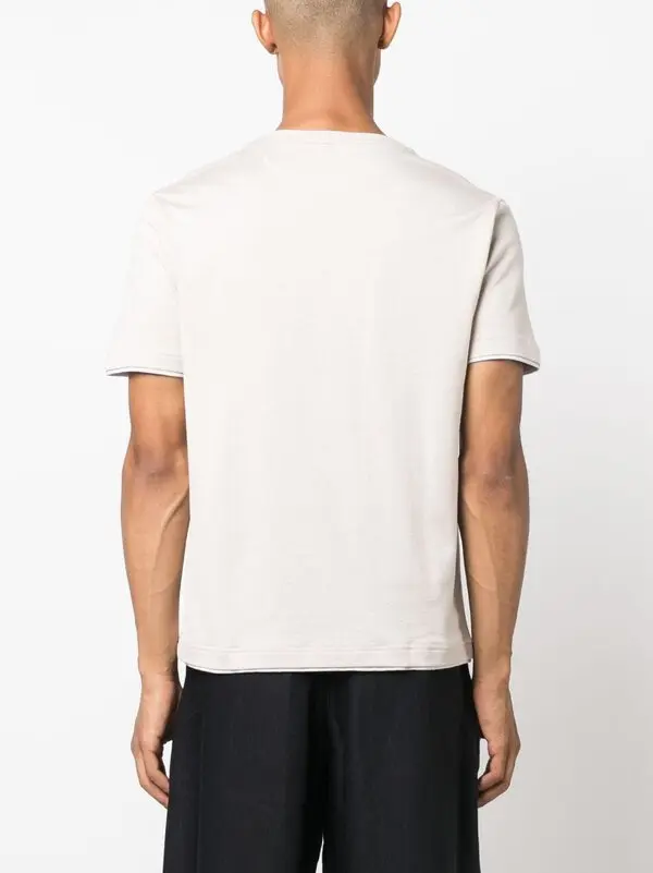 Eleventy Crew-neck Cotton T-shirt - Neutrals