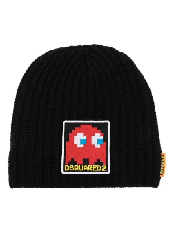 Dsquared2 Logo-patch Knit Beanie - Black
