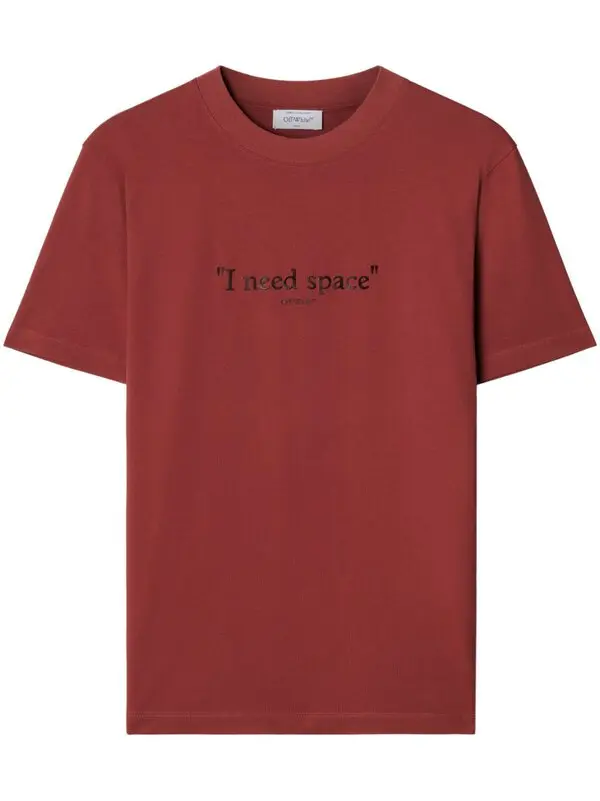 Off-White Give Me Space Cotton T-shirt - Red