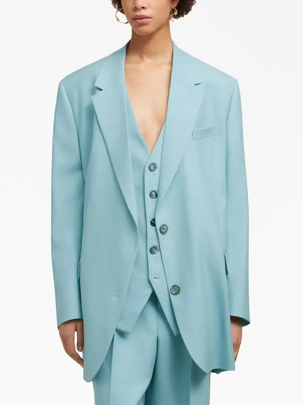 AMI Paris Oversize Single-breasted Blazer - Blue