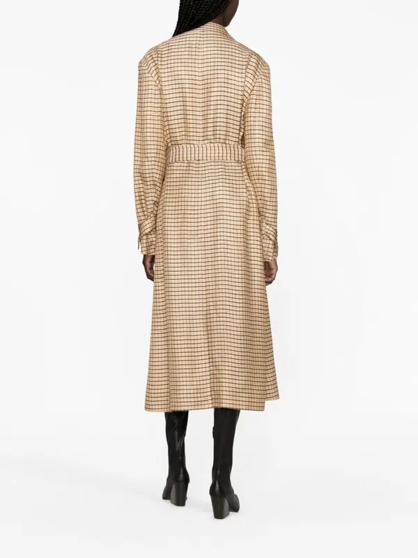 LANVIN Checkered Trench Coat - Orange