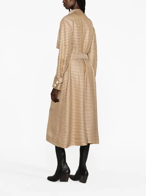 LANVIN Checkered Trench Coat - Orange
