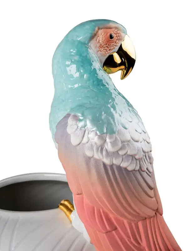 LLADRO Macaw Bird Porcelain Vase