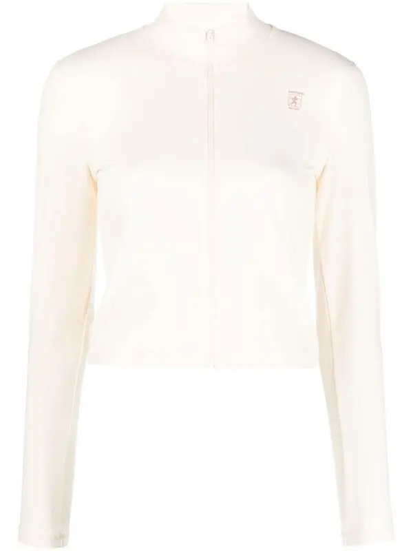 SPORTY & RICH Runner Zip-up Track Jacket - Neutrals