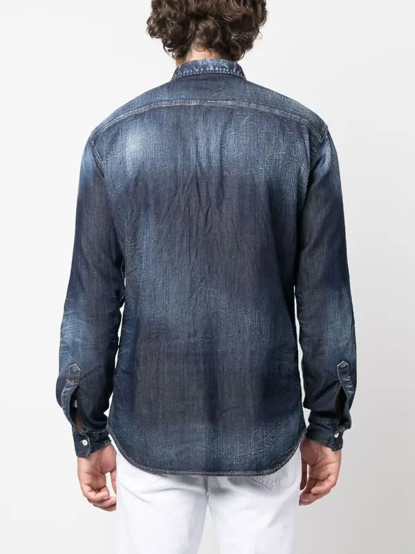 Dsquared2 Logo-plaque Denim Shirt
