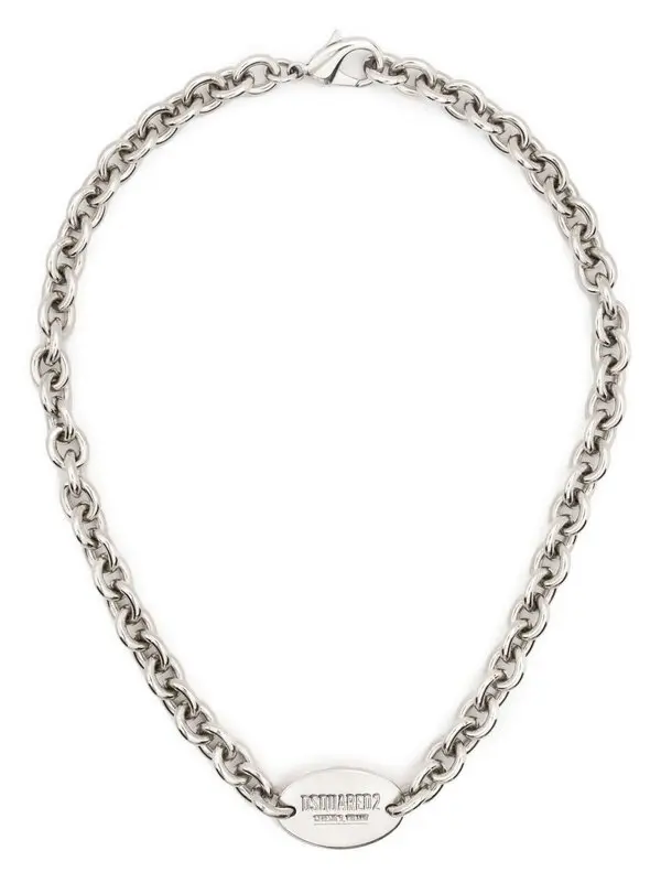 Dsquared2 Logo-plaque Chain Necklace - Silver