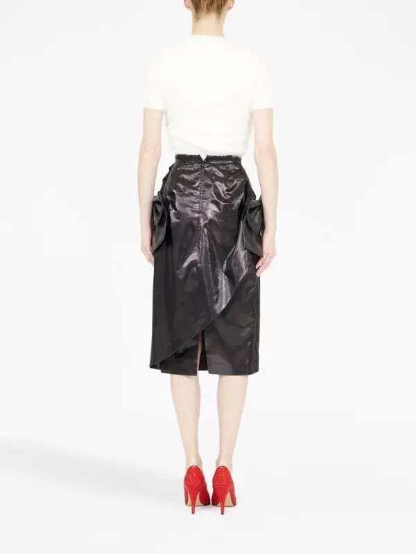 MAISON MARGIELA Bow-detail Asymmetric Midi Skirt